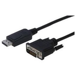Digitus DisplayPort / DVI Adapterkabel DisplayPort Stecker, DVI-D 24+1pol. Stecker 2.00 m Schwarz AK-340301-020-S schraubbar DisplayPort-Kabel