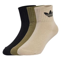 adidas originals Socks 'Mid Ankle Sock 3 Pair Pack Kids' girl Beige, Brown, Black size 22-24