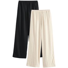 next Wide Leg Trousers '2 Pack' Damen Gr&ouml;&szlig;e 38 beige / schwarz