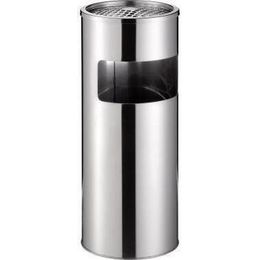 Durable Papierkorb EDELSTAHL mit Ascher metallic silber