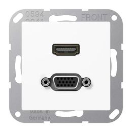 Jung MA A 1173 WW Steckdose HDMI + VGA Weiß (MAA1173WW)