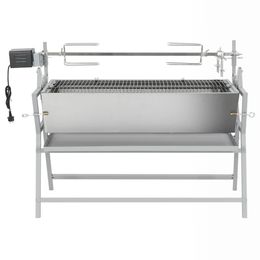 vidaXL BBQ Grill mit Drehspieß Eisen und Edelstahl