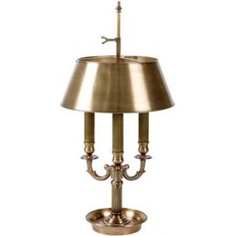 Casa Padrino Luxus Tischleuchte Antik Messing Durchmesser 34 x H 68 cm - Luxus Banker Leuchte