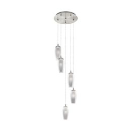 Eglo 96345 Farsala Hängeleuchte 5X2,5W nickel schwarz transparent klar