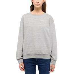 Mustang Sweatshirt &raquo;Damen Sweatshirt&laquo; grau meliert XS XS L&auml;ssiger Schnitt