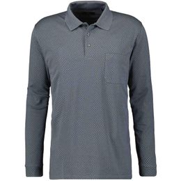Ragman Poloshirt Grau-Blau-108 XXL XXL Jacquard-Polo