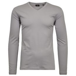 Ragman Langarmshirt Silber XXL XXL V-Ausschnitt