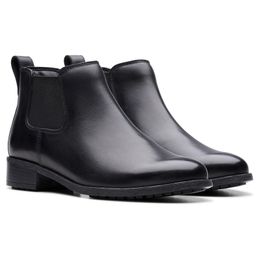 Clarks Chelseaboots »Havisham Top« Stiefelette mit Wechselfußbett schwarz 37 37 Klassischer Chelseaboots mit Stretcheinsätzen