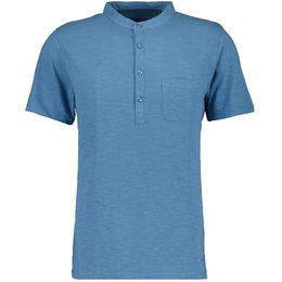 Ragman T-Shirt Blau-716 M M Knopfleiste