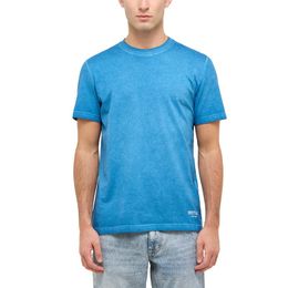 Mustang Kurzarmshirt »Herren Style Austin« mittelblau S S Mit V-Ausschnitt