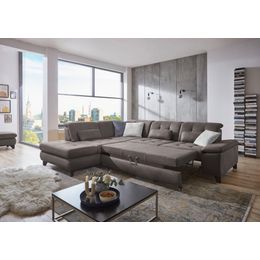 Ecksofa DIE PLANBAR, B:310cm H:85cm T:260cm, grau, 100% Polyester, Wohnzimmer, Sofas, "MP-IN18012 L-Form mit Kaltschaum-Polsterung", wahlweise mit