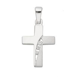 Adelia´s ADELIA ́S Damen Kreuzanhänger "Damen & Herren 925 Silber Kreuz Anhänger mit Zirkonia", Silber 925 (Sterlingsilber), silber, Silber 925