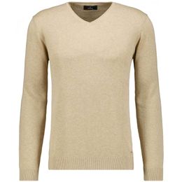 Ragman Herren V-Ausschnitt-Pullover, beige, Gr. L, 100% Baumwolle, Pullover