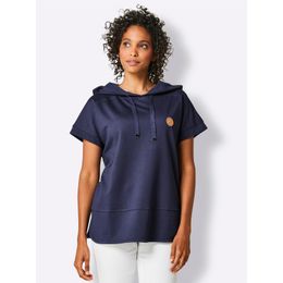 CREATION L PREMIUM Wit Damen Sweatshirt mit &uuml;berlappender Schulter, marine, Gr&ouml;&szlig;e 36