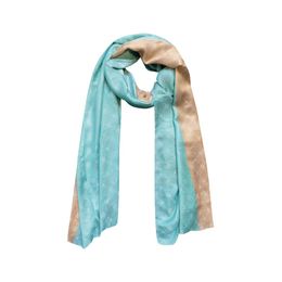 Seiden Grohn Schal Damen Größe One Size beige / blau / weiß