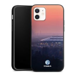 DeinDesign iPhone 12 Handy Premium Silikon H&uuml;lle Handyh&uuml;lle schwarz Case Fc Schalke 04 Official Licensed Product Stadium Silikon Premium Case