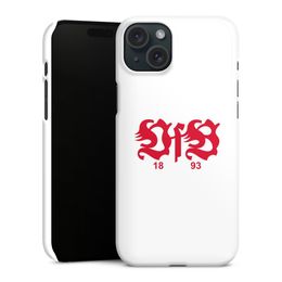 DeinDesign iPhone 15 Plus Handy Premium Case Smartphone Handyh&uuml;lle Schutzh&uuml;lle gl&auml;nzend Official Licensed Product Lettering Vfb Stuttgart Premium Case