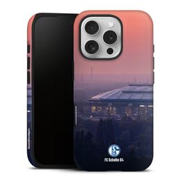 DeinDesign iPhone 16 Pro Handy Panzer Handyh&uuml;lle robuste Outdoor H&uuml;lle Schutzh&uuml;lle gl&auml;nzend Fc Schalke 04 Official Licensed Product Stadium Tough Case