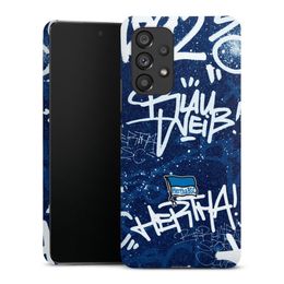 DeinDesign Galaxy A53 5G Handy Premium Case Smartphone Handyh&uuml;lle Schutzh&uuml;lle matt Hertha Bsc Official Licensed Product Graffiti Premium Case