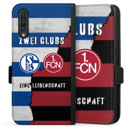 DeinDesign Galaxy A50 Handy Klapph&uuml;lle Handyh&uuml;lle aus Kunst Leder schwarz Flip Case Friendship 1. Fc N&uuml;rnberg Fc Schalke 04 Sideflip mit Lasche