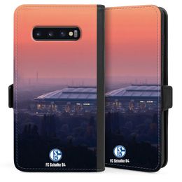 DeinDesign Galaxy S10 Plus Handy Klapph&uuml;lle Handyh&uuml;lle aus Kunst Leder schwarz Flip Case Fc Schalke 04 Official Licensed Product Stadium Sideflip mit Lasche