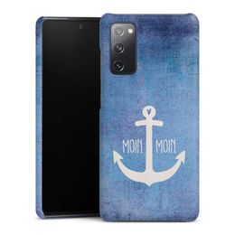 DeinDesign Galaxy S20 FE Handy Premium Case Smartphone Handyh&uuml;lle Schutzh&uuml;lle matt Anchor Maritim Blue Premium Case