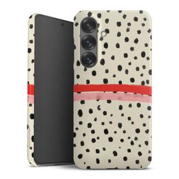 DeinDesign Galaxy S25 Handy Premium Case Smartphone Handyh&uuml;lle Schutzh&uuml;lle matt Stripes Points Kunst Premium Case