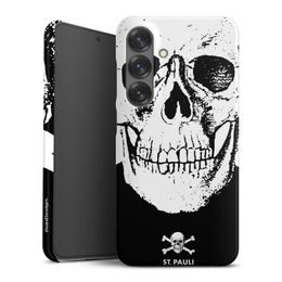 DeinDesign Galaxy S25 Handy Premium Case Smartphone Handyh&uuml;lle Schutzh&uuml;lle matt Totenkopf Fc St. Pauli Official Licensed Product Premium Case