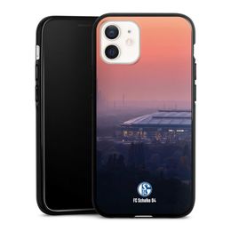 DeinDesign iPhone 12 mini Handy Silikon H&uuml;lle Case schwarz Handyh&uuml;lle Fc Schalke 04 Official Licensed Product Stadium