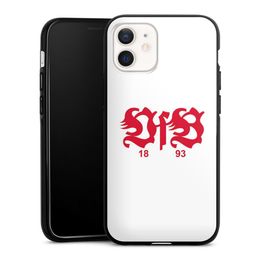 DeinDesign iPhone 12 Handy Silikon H&uuml;lle Case schwarz Handyh&uuml;lle Official Licensed Product Vfb Stuttgart Lettering
