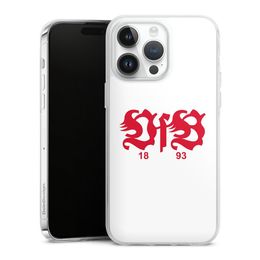DeinDesign iPhone 14 Pro Max Handy Silikon H&uuml;lle Case transparent Handyh&uuml;lle Official Licensed Product Lettering Vfb Stuttgart Silikon Case