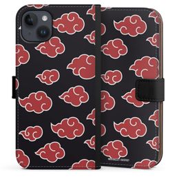 DeinDesign iPhone 14 Plus Handy Klapph&uuml;lle Handyh&uuml;lle aus Kunst Leder schwarz Flip Case Akatsuki Official Licensed Product Naruto Shippuden Sideflip mit langer 