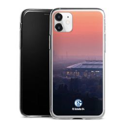 DeinDesign iPhone 11 Handy Slim Case Silikon Handyh&uuml;lle transparent H&uuml;lle extra d&uuml;nn Fc Schalke 04 Official Licensed Product Stadium Silikon Slim Case