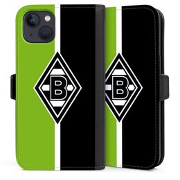 DeinDesign iPhone 13 Handy Klapph&uuml;lle Handyh&uuml;lle aus Kunst Leder schwarz Flip Case Borussia M&ouml;nchengladbach Gladbach Bundesliga Sideflip mit Lasche