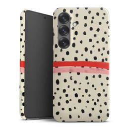 DeinDesign Galaxy S25 Handy Premium Case Smartphone Handyh&uuml;lle Schutzh&uuml;lle gl&auml;nzend Stripes Points Kunst Premium Case