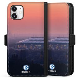 DeinDesign iPhone 11 Handy Klapph&uuml;lle Handyh&uuml;lle aus Kunst Leder schwarz Flip Case Fc Schalke 04 Official Licensed Product Stadium Sideflip mit Lasche