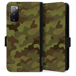 DeinDesign Galaxy S20 Handy Klapph&uuml;lle Handyh&uuml;lle aus Kunst Leder schwarz Flip Case Camouflage Tarnmuster Army Sideflip mit Lasche