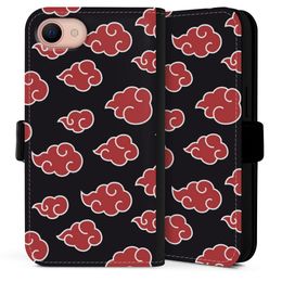DeinDesign iPhone 16e Handy Klapph&uuml;lle Handyh&uuml;lle aus Kunst Leder schwarz Flip Case Akatsuki Official Licensed Product Naruto Shippuden Sideflip mit Lasche
