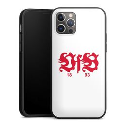 DeinDesign iPhone 12 Pro Handy Premium Silikon H&uuml;lle Handyh&uuml;lle schwarz Case Official Licensed Product Lettering Vfb Stuttgart Silikon Premium Case
