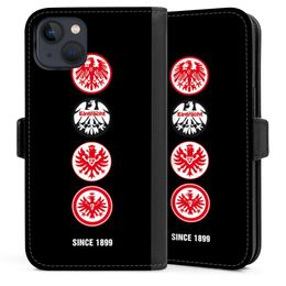DeinDesign iPhone 13 Handy Klapph&uuml;lle Handyh&uuml;lle aus Kunst Leder schwarz Flip Case Eintracht Frankfurt Soccer Sge Sideflip mit Lasche