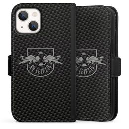 DeinDesign Galaxy A51 Handy Klapph&uuml;lle Handyh&uuml;lle aus Kunst Leder schwarz Flip Case Rb Leipzig Carbon Metallic Look Sideflip mit Lasche
