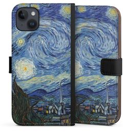 DeinDesign iPhone 14 Plus Handy Klapph&uuml;lle Handyh&uuml;lle aus Kunst Leder schwarz Flip Case The Starry Night Kunst Sideflip mit langer Lasche