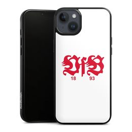 DeinDesign iPhone 14 Plus Handy Silikon H&uuml;lle Case schwarz Handyh&uuml;lle Official Licensed Product Lettering Vfb Stuttgart