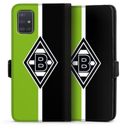DeinDesign Galaxy A51 Handy Klapph&uuml;lle Handyh&uuml;lle aus Kunst Leder schwarz Flip Case Borussia M&ouml;nchengladbach Gladbach Bundesliga Sideflip mit Lasche