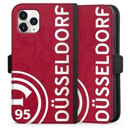 DeinDesign iPhone 11 Pro Handy Klapph&uuml;lle Handyh&uuml;lle aus Kunst Leder schwarz Flip Case Lettering F95 Fortuna D&uuml;sseldorf Sideflip mit Lasche