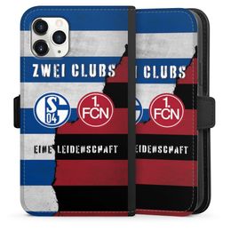 DeinDesign iPhone 11 Pro Handy Klapph&uuml;lle Handyh&uuml;lle aus Kunst Leder schwarz Flip Case Friendship 1. Fc N&uuml;rnberg Fc Schalke 04 Sideflip mit Lasche