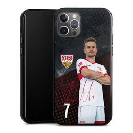 DeinDesign iPhone 12 Pro Handy Silikon H&uuml;lle Case schwarz Handyh&uuml;lle Official Licensed Product Maximilian Mittelst&auml;dt Vfb Stuttgart