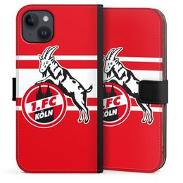 DeinDesign iPhone 14 Plus Handy Klapph&uuml;lle Handyh&uuml;lle aus Kunst Leder schwarz Flip Case Official Licensed Product Coat Of Arms 1. Fc K&ouml;ln Sideflip mit langer 