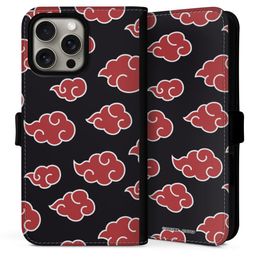 DeinDesign iPhone 16 Pro Handy Klapph&uuml;lle Handyh&uuml;lle aus Kunst Leder schwarz Flip Case Akatsuki Official Licensed Product Naruto Shippuden Sideflip mit Lasche