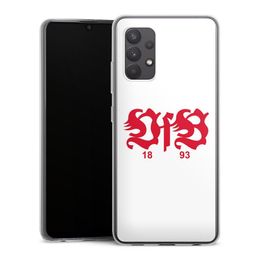 DeinDesign Galaxy A32 4G Handy Silikon H&uuml;lle Case transparent Handyh&uuml;lle Official Licensed Product Lettering Vfb Stuttgart Silikon Case